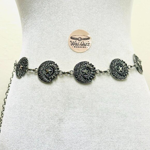 Accessories | Silver Moon And Star Waist Chain Belt With Metal Buckle ...